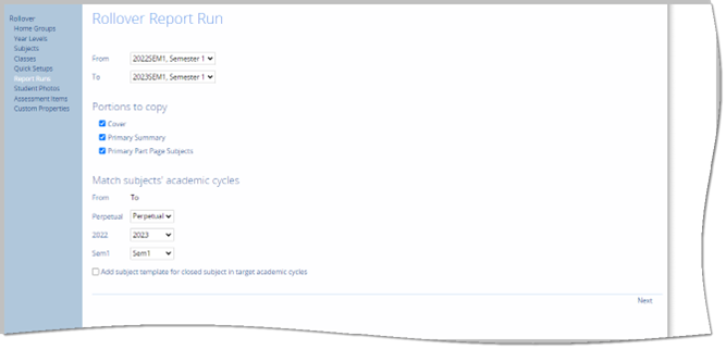 Copying Report Parameters
